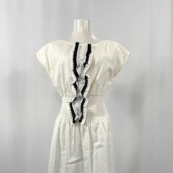 Prada | Dresses | Prada 0 Pima Cotton Smocked Cottage Core Dress | Poshmark